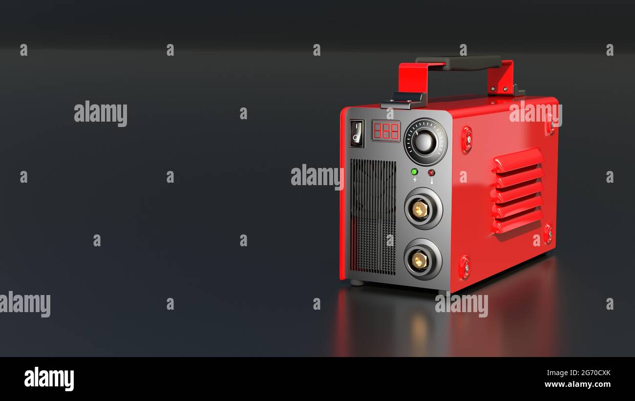 red inverter arc welding tool, fictitious digital industrial 3D ...