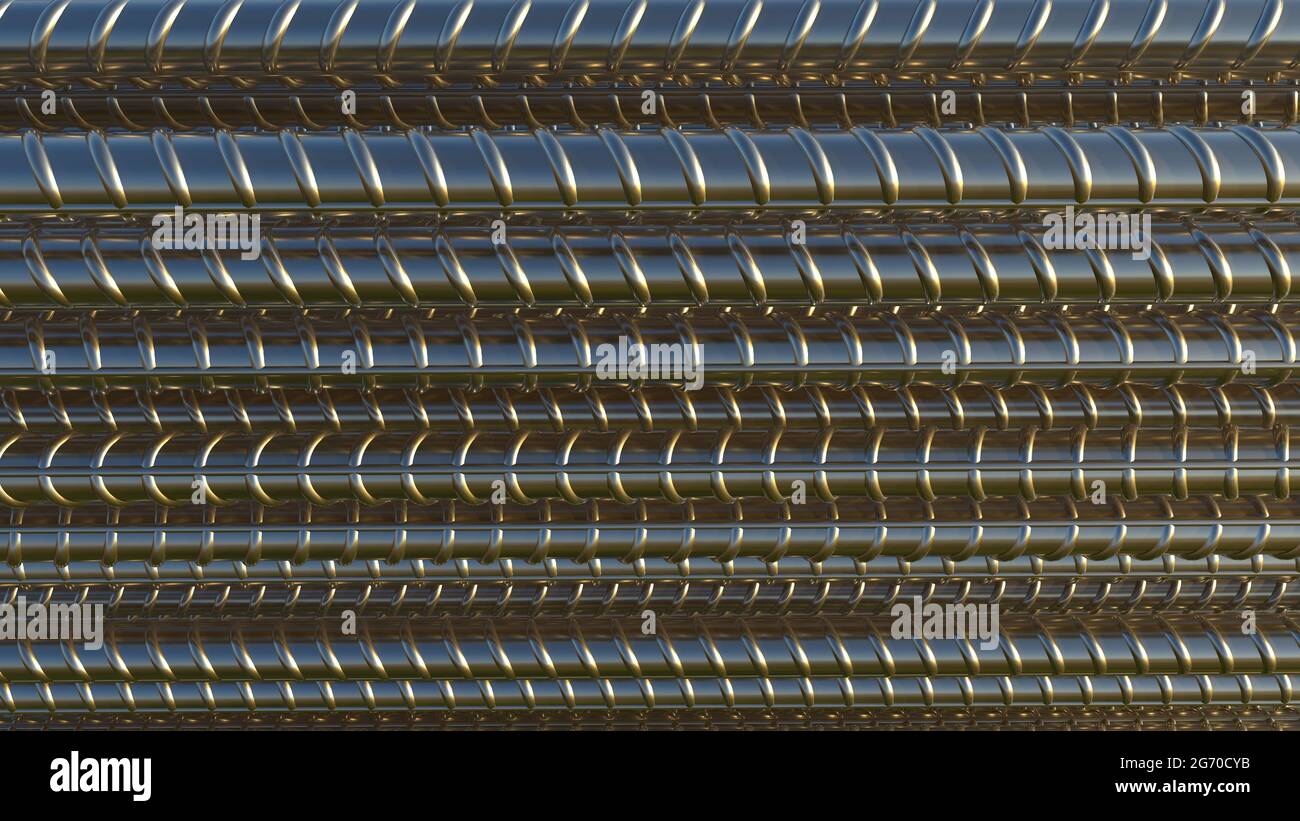 steel reinforcing bar backdrop - isolated concept industrial 3D ...
