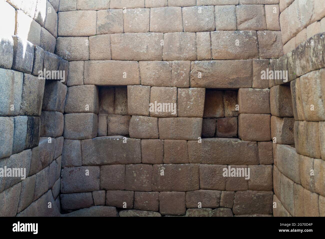 Perfect Inca stonework of Temple of the Sun at Machu Picchu ruins, Peru ...
