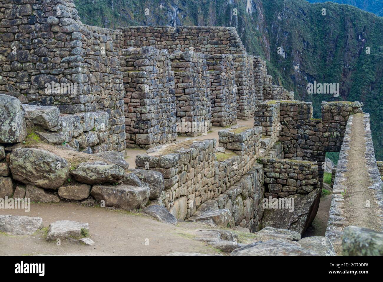 Preserved walls of Machu Picchu ruins, Peru Stock Photo - Alamy