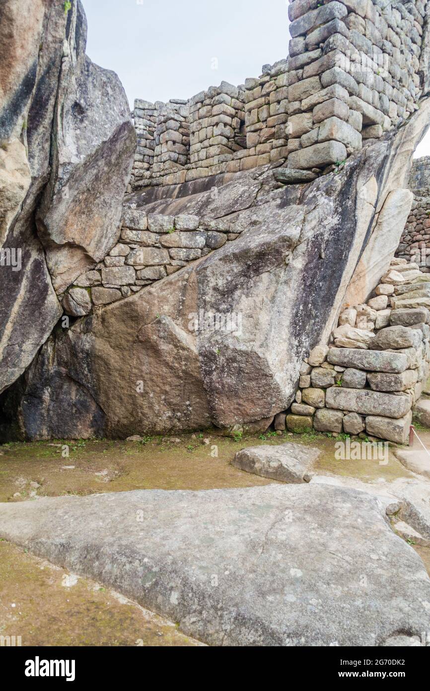 Temple of the Condor at Machu Picchu ruins, Peru Stock Photo - Alamy