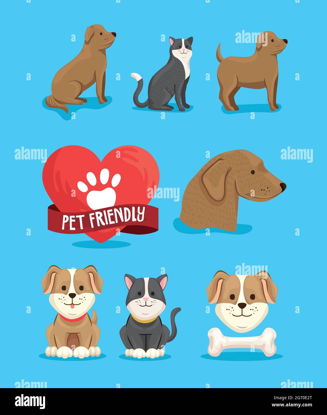 eight pet friendly icons Stock Vector Image & Art - Alamy