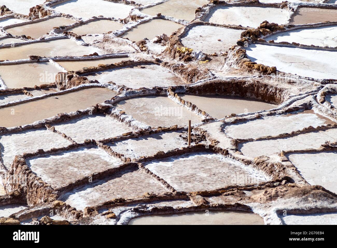 Salt extraction pans (Salinas) in Sacred Valley of Incas, Peru Stock ...