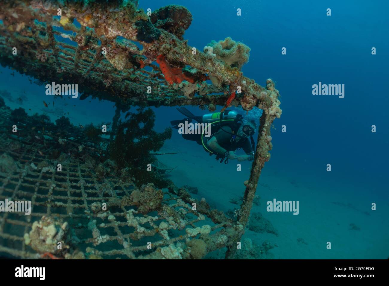Sea pollution in metals and other garbage in the Red Sea Stock Photo ...