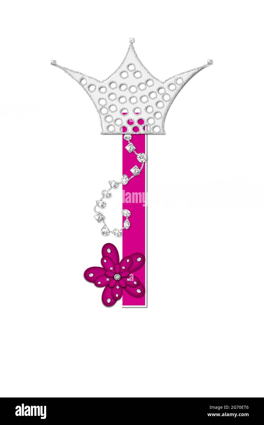 The letter I, in the alphabet set "Pageant Queen" is bright pink and ...