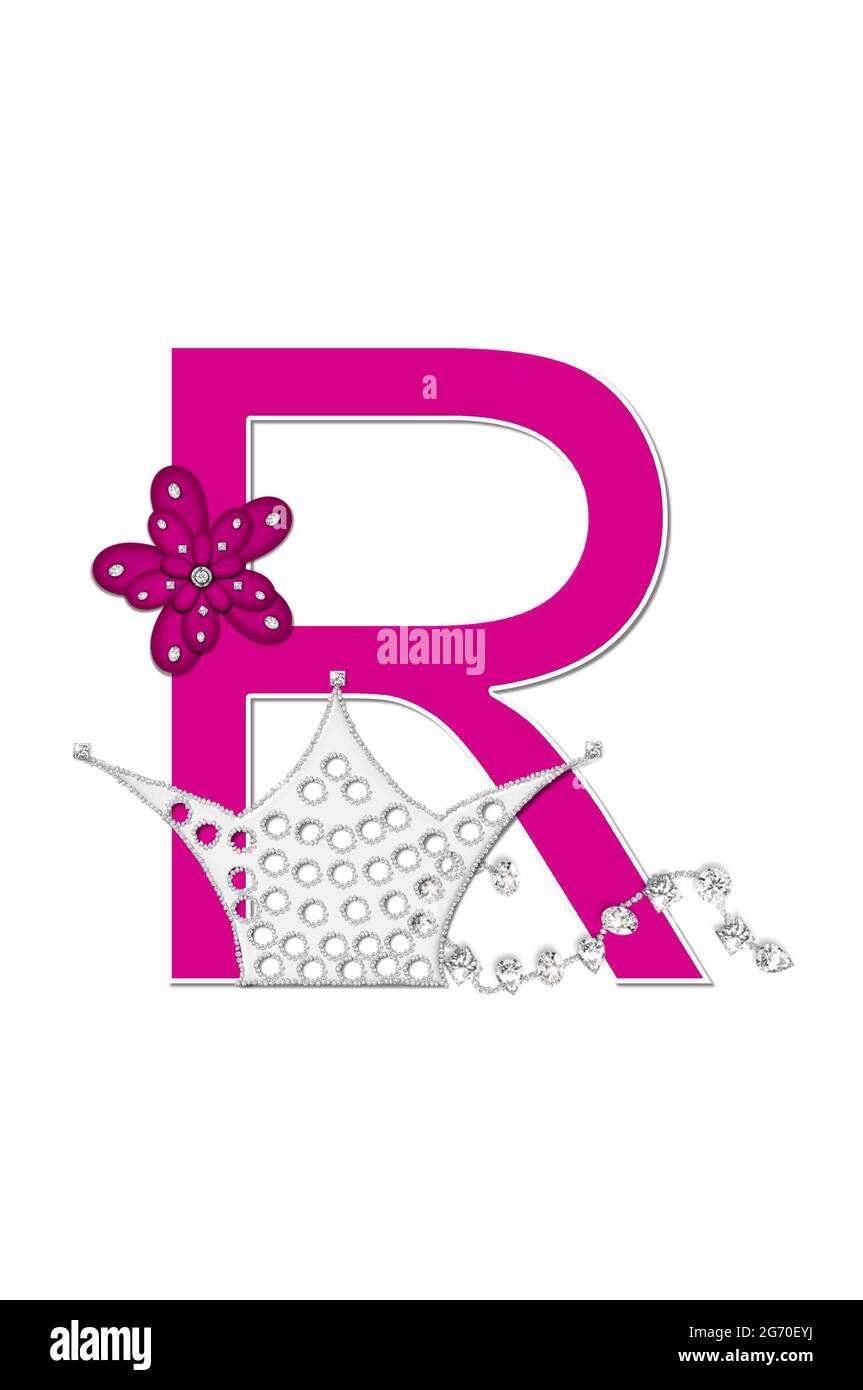 The letter R, in the alphabet set "Pageant Queen" is bright pink and ...