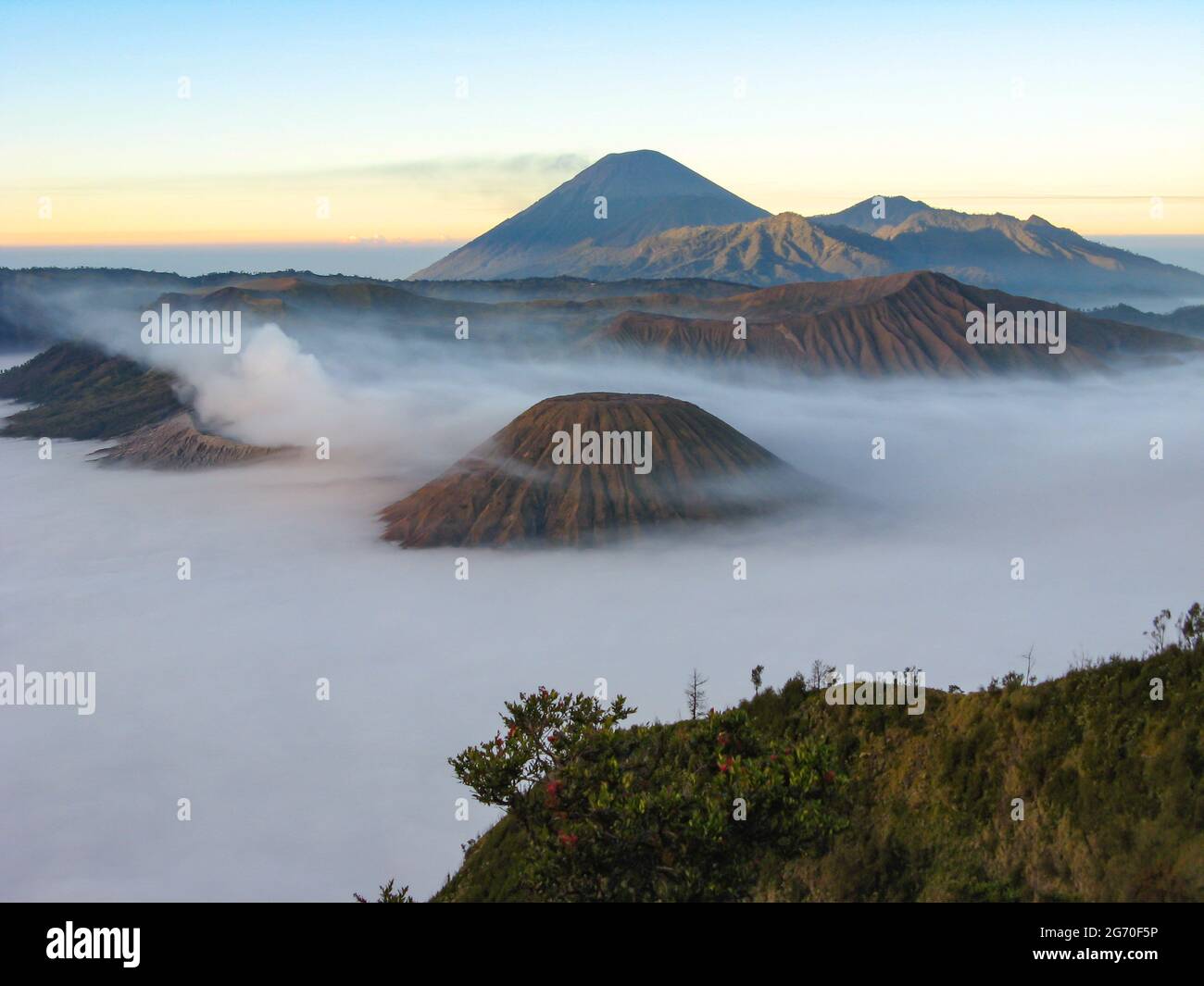 volkano Mount Bromo, Indonesia, in sunrise Stock Photo - Alamy