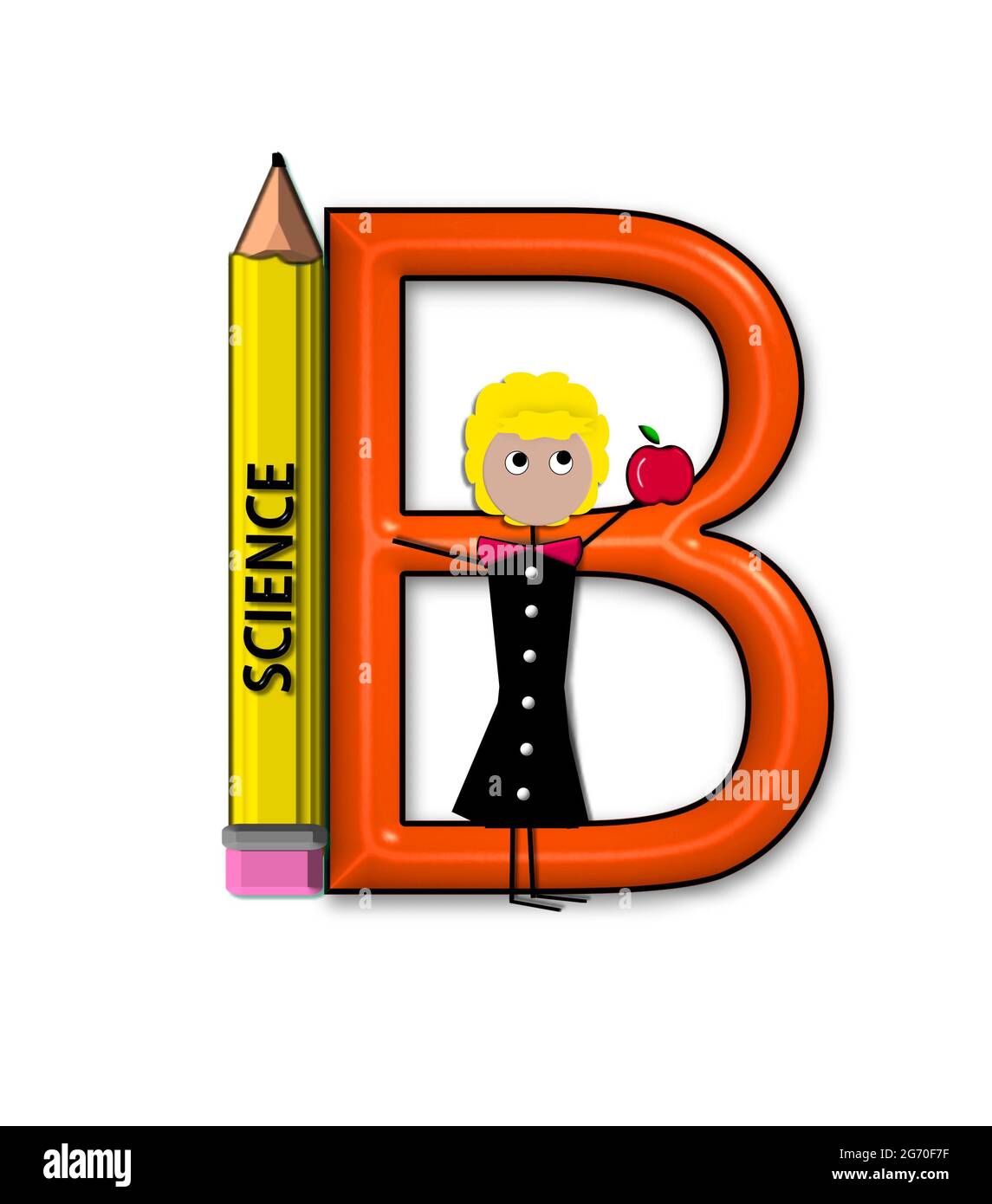 The letter B, in the alphabet set "Teacher and Class" is decorated with ...