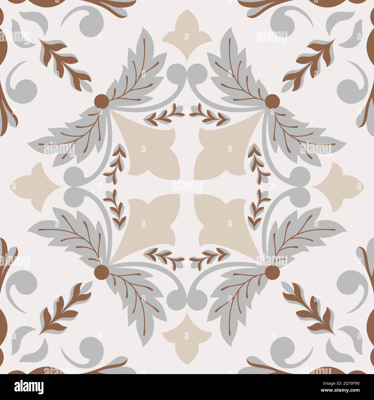 Beige Spanish Tile - Vector Ornamental Illustration Stock Vector Image ...