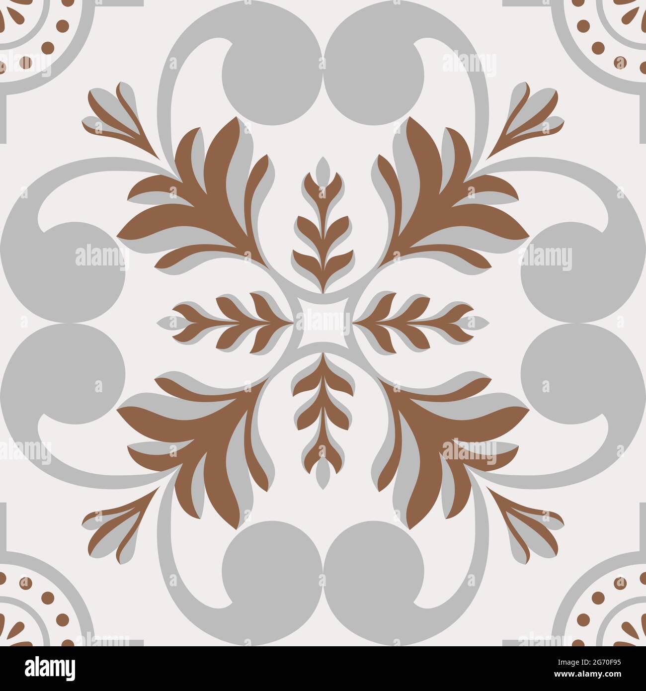 Beige Spanish Tile - Vector Ornamental Illustration Stock Vector Image ...