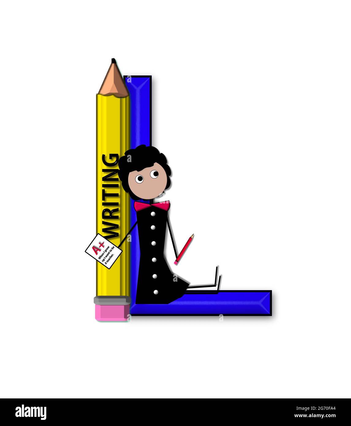 The letter L, in the alphabet set "Teacher and Class" is decorated with ...