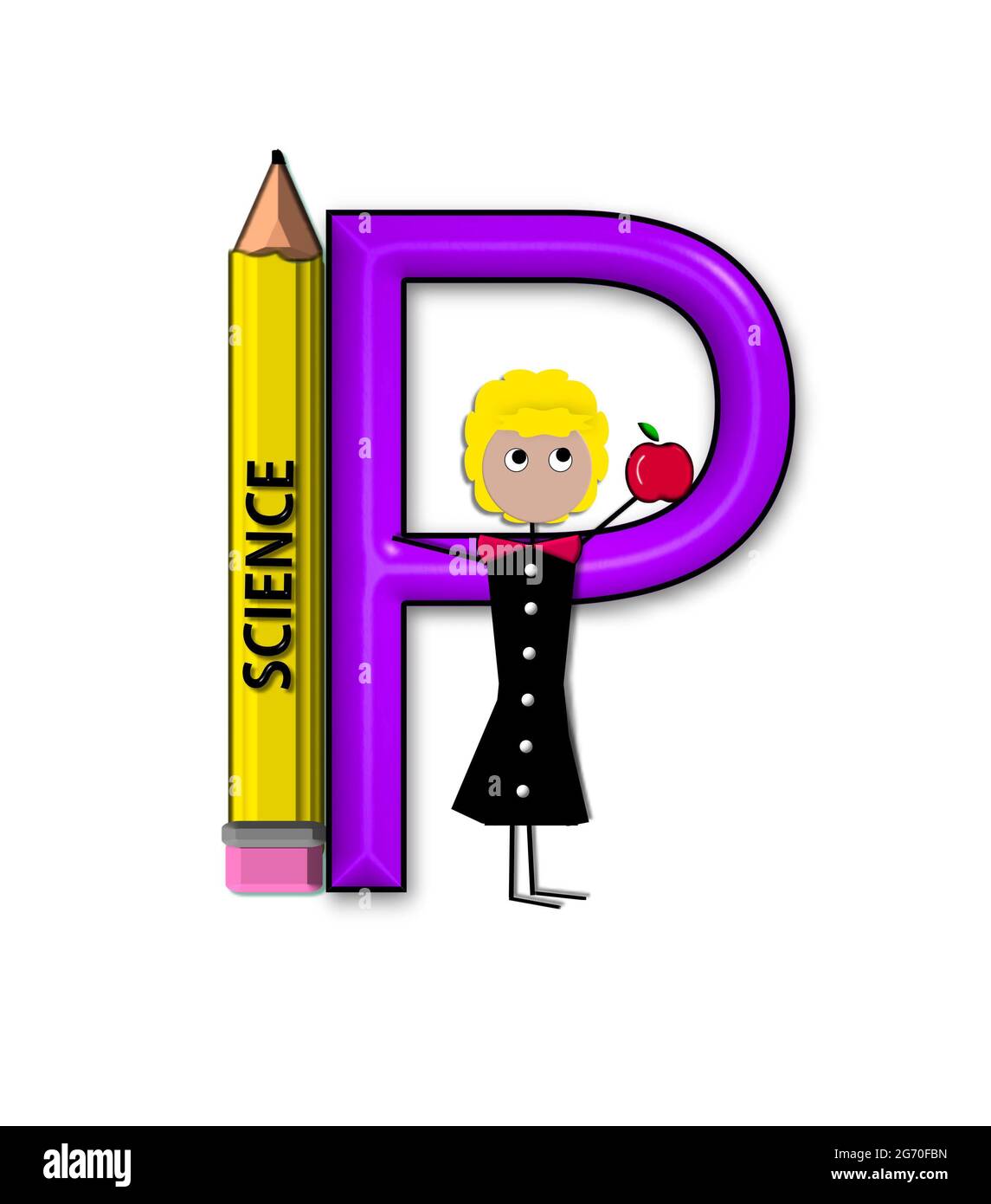 The letter P, in the alphabet set "Teacher and Class" is decorated with ...