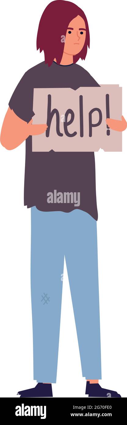 poor woman with banner Stock Vector Image & Art - Alamy