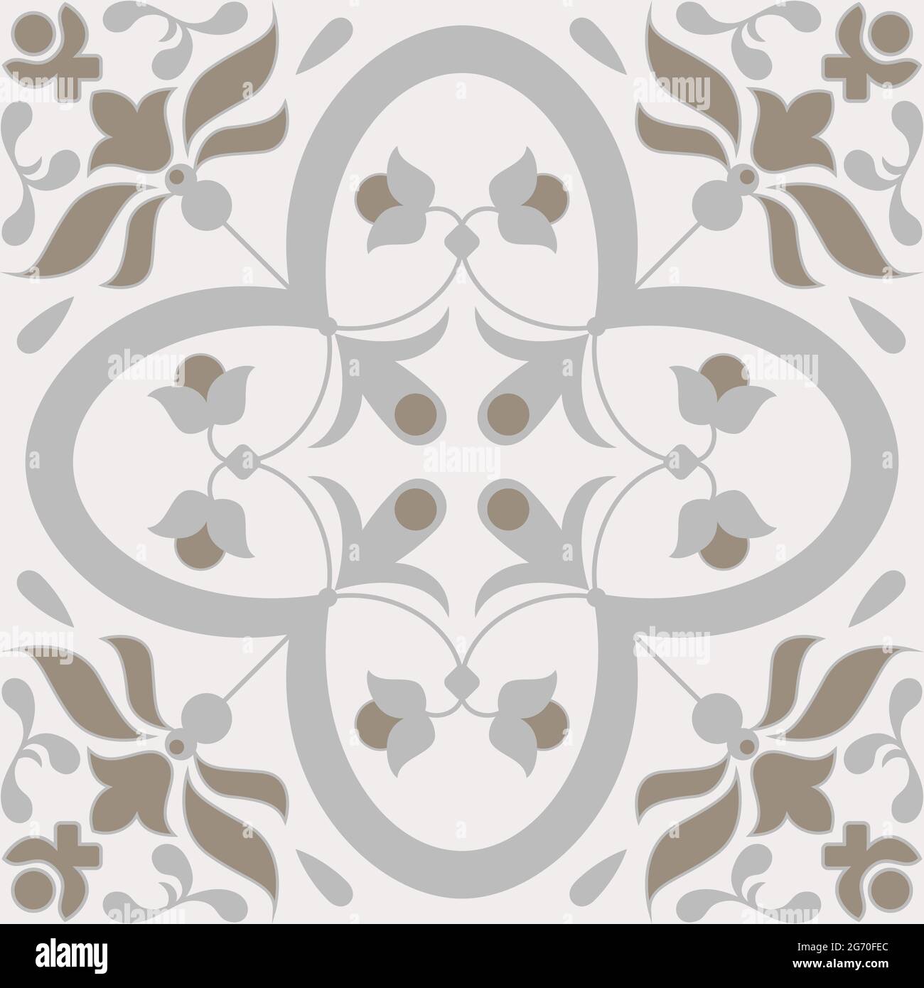 Beige Spanish Tile - Vector Ornamental Illustration Stock Vector Image ...