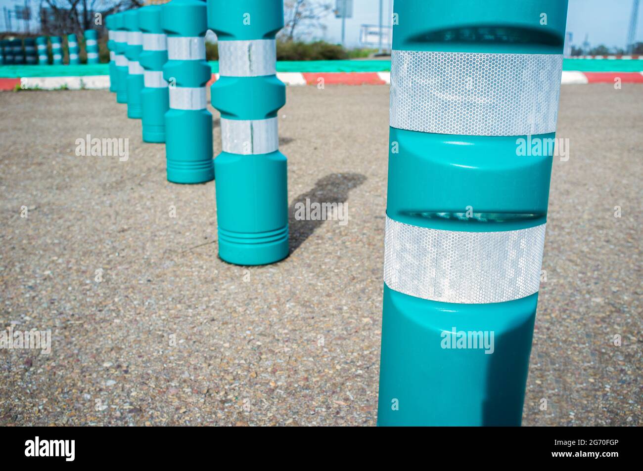 Green plastic bollards hi-res stock photography and images - Alamy