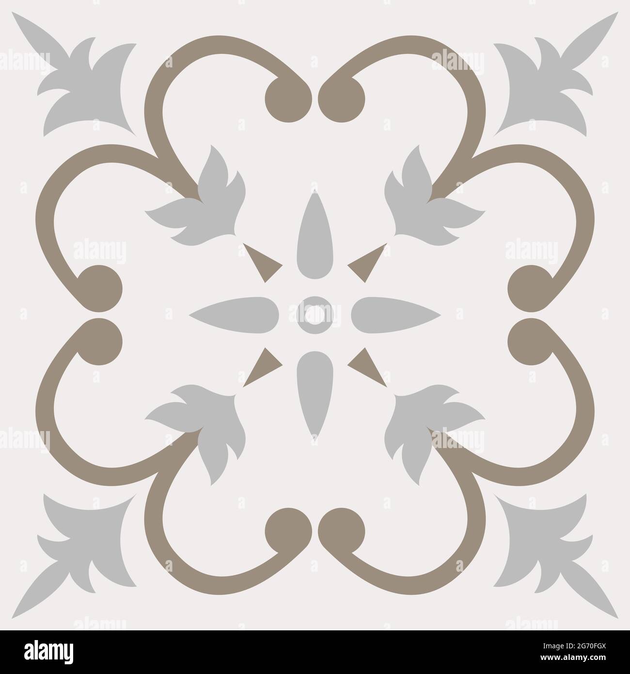 Beige Spanish Tile - Vector Ornamental Illustration Stock Vector Image ...