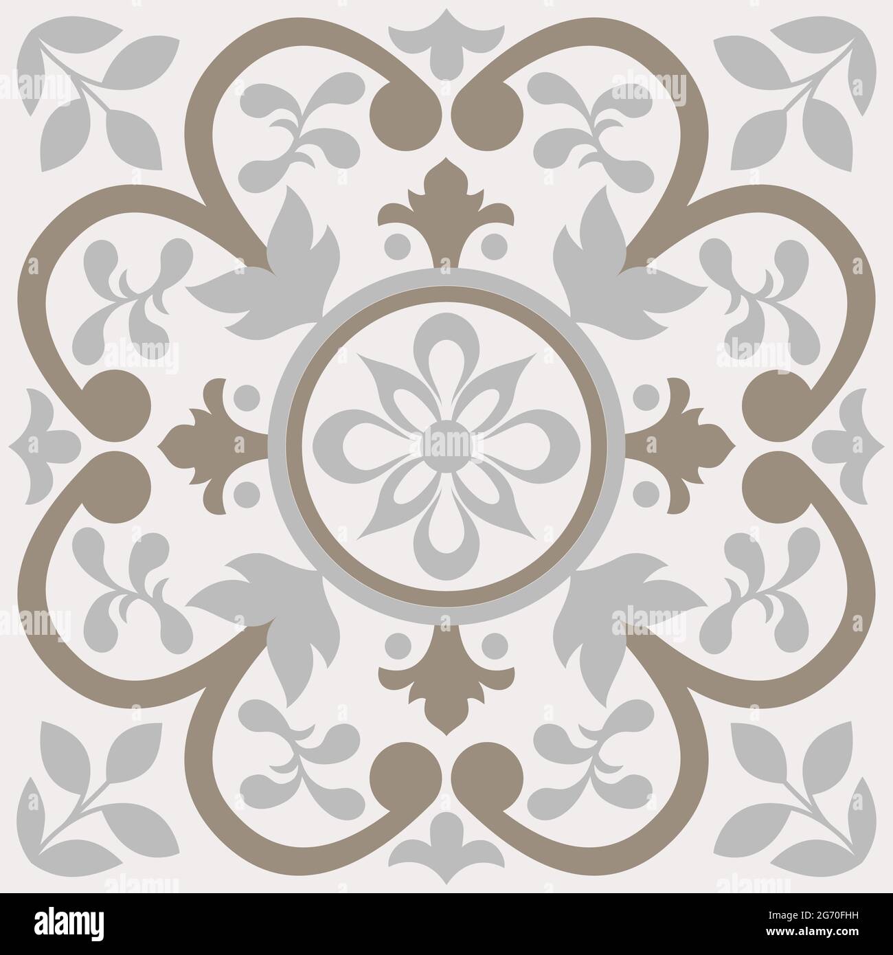Beige Spanish Tile - Vector Ornamental Illustration Stock Vector Image ...