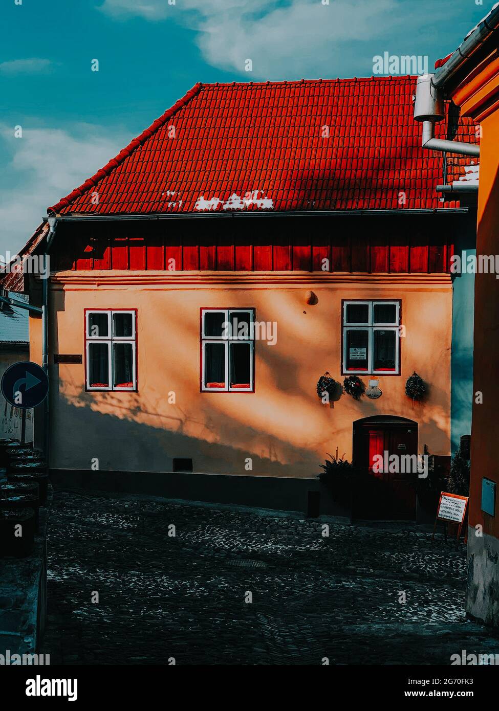 Traditional small house building for rent Stock Photo - Alamy
