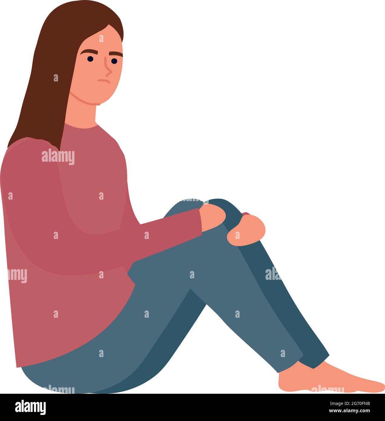 poor woman seated Stock Vector Image & Art - Alamy