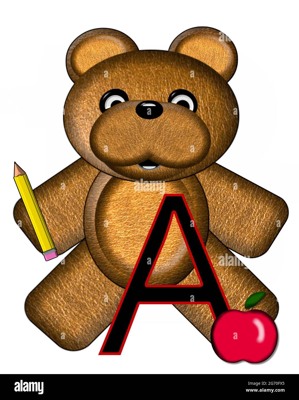 The letter A, in the alphabet set "Bear Alphabet Lesson" is decorated ...