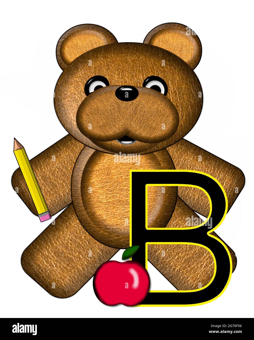 The letter B, in the alphabet set "Bear Alphabet Lesson" is decorated ...