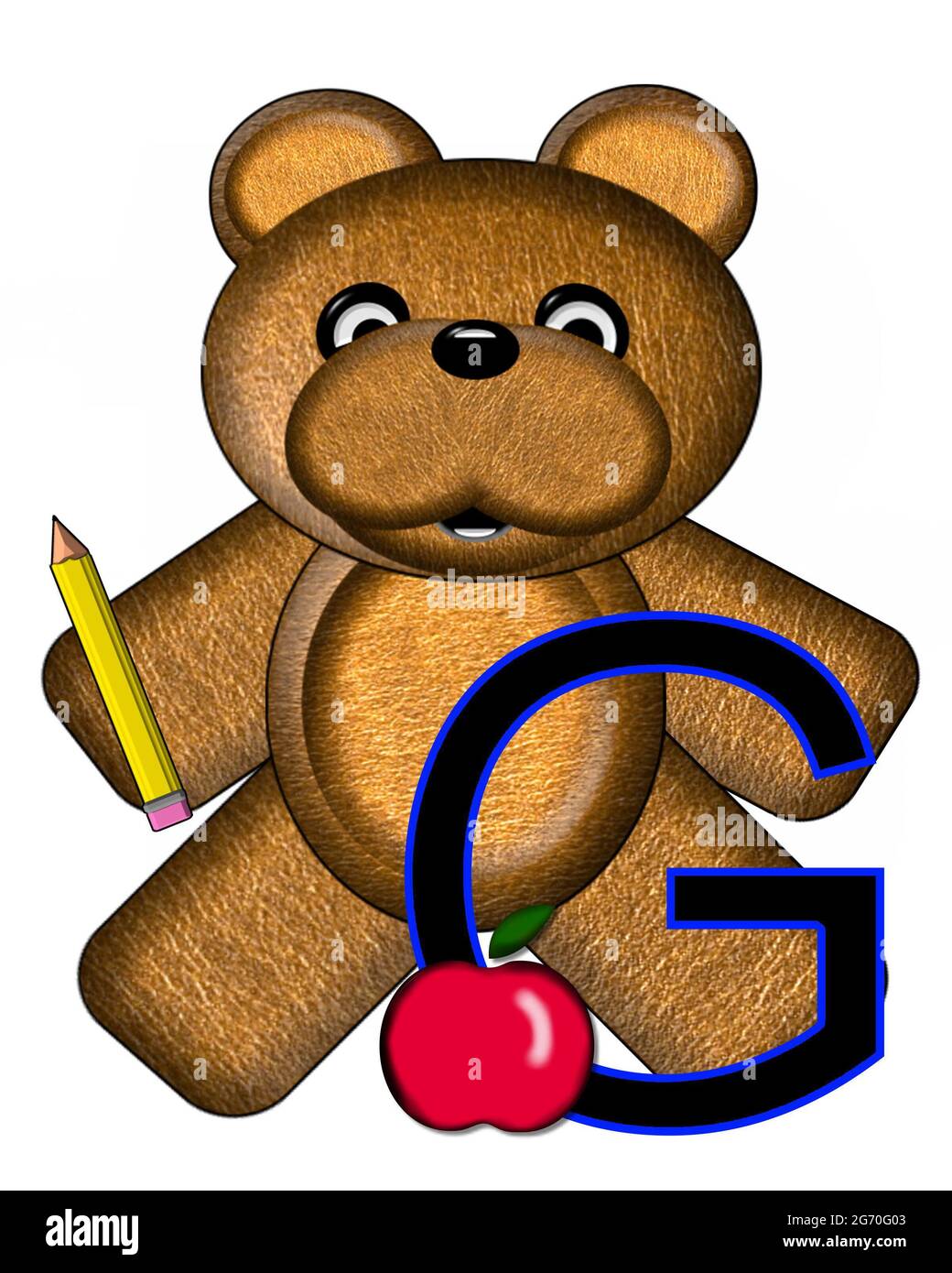 The letter G, in the alphabet set "Bear Alphabet Lesson" is decorated ...
