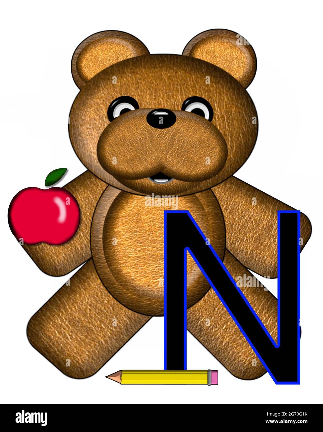 The letter N, in the alphabet set "Bear Alphabet Lesson" is decorated ...