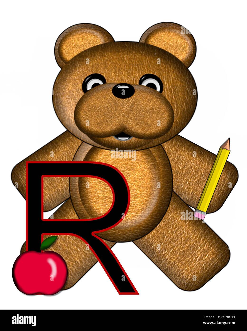 The letter R, in the alphabet set "Bear Alphabet Lesson" is decorated ...