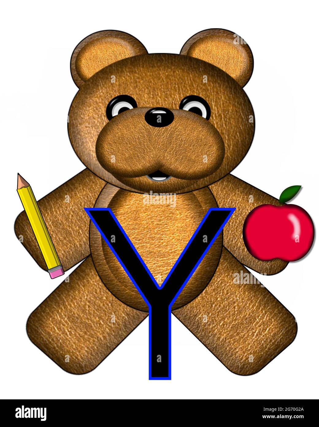 The letter Y, in the alphabet set "Bear Alphabet Lesson" is decorated ...