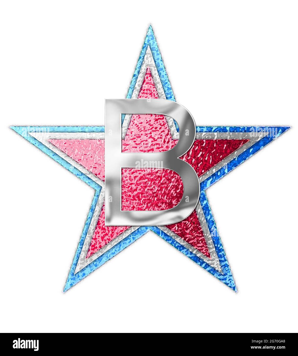 The letter B, in the alphabet set "All Star" is silver metalic. Three ...