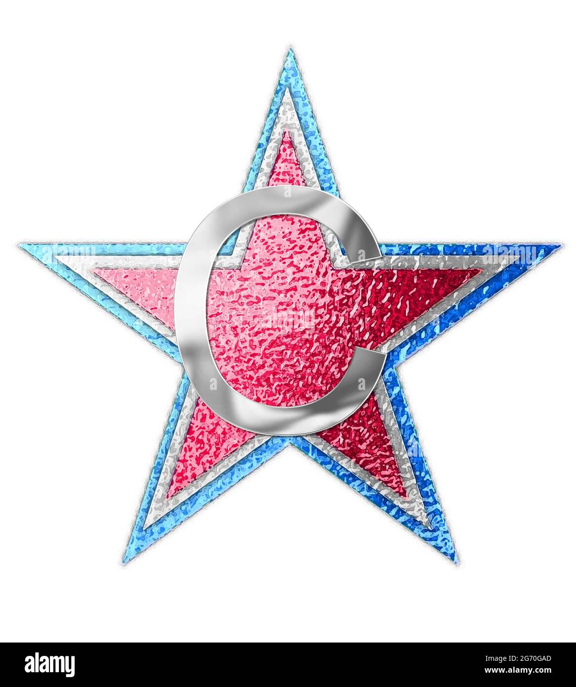 The letter C, in the alphabet set "All Star" is silver metalic. Three ...