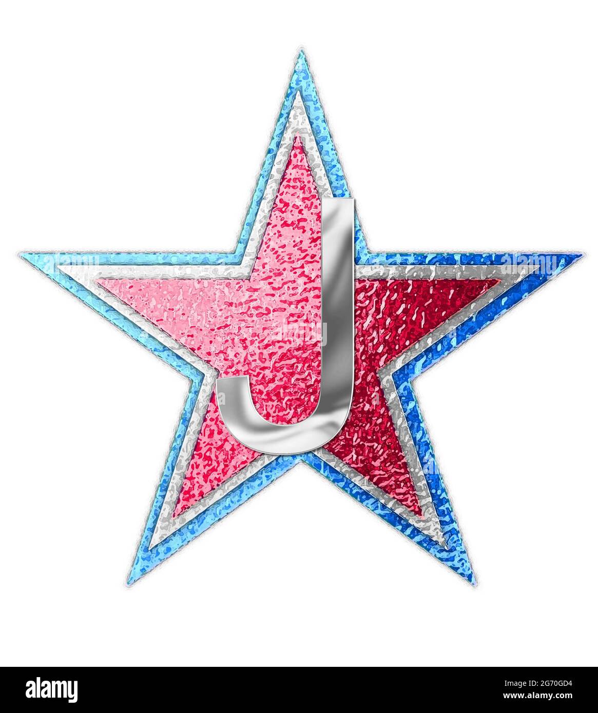 The letter J, in the alphabet set "All Star" is silver metalic. Three ...