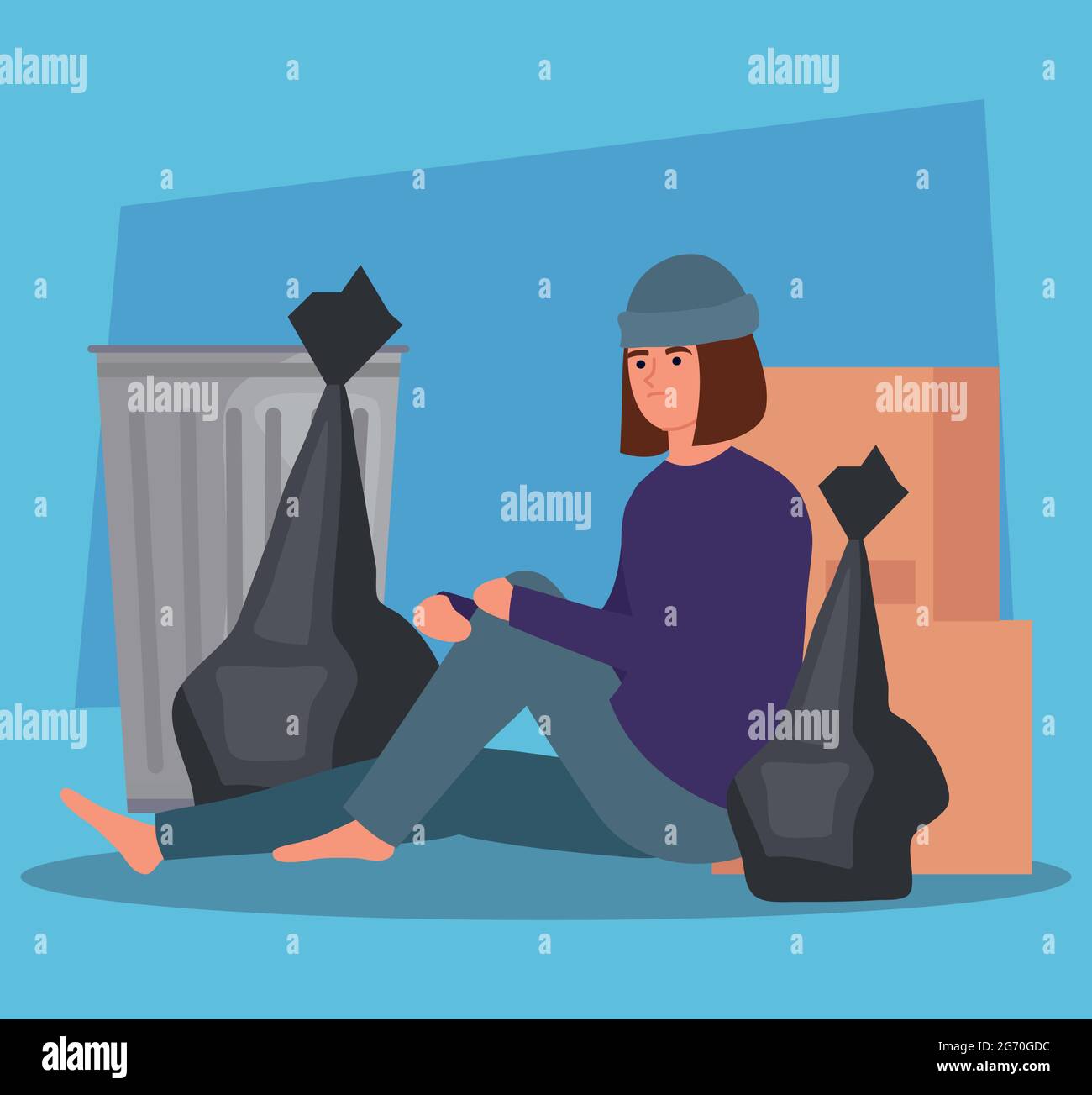 poor woman seated Stock Vector Image & Art - Alamy