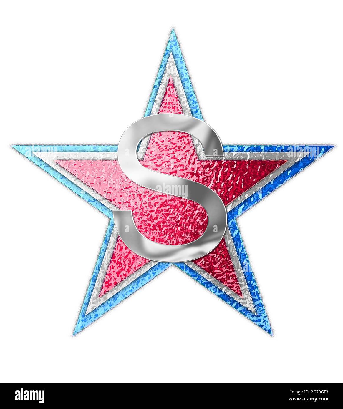 The letter S, in the alphabet set "All Star" is silver metalic. Three ...
