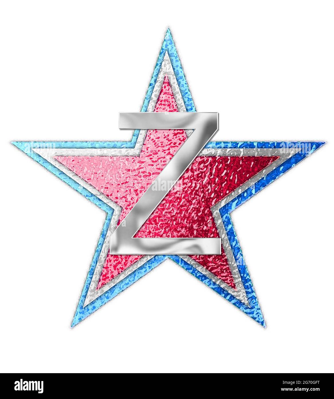 The letter Z, in the alphabet set "All Star" is silver metalic. Three ...