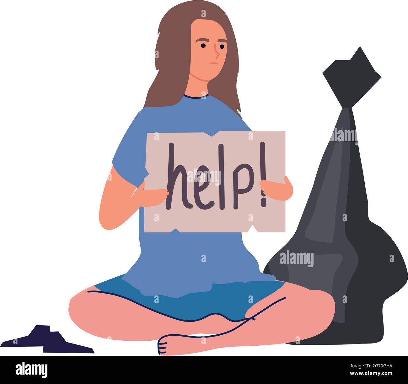 poor girl with label Stock Vector Image & Art - Alamy