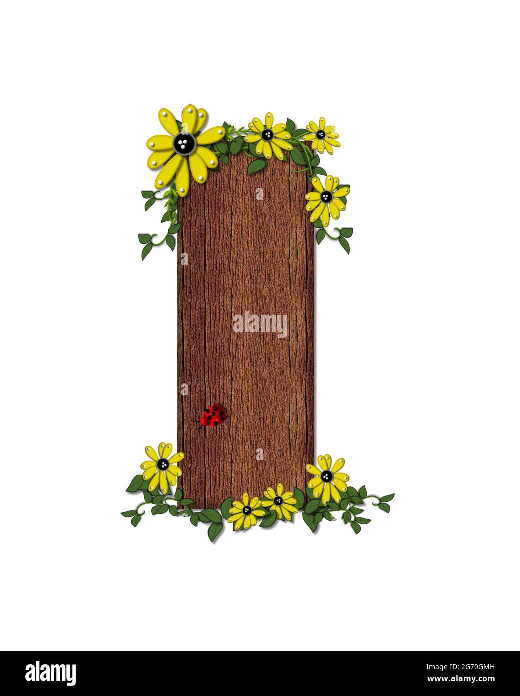 The letter I, in the alphabet set "Ladybug and Sunflower" is filled ...