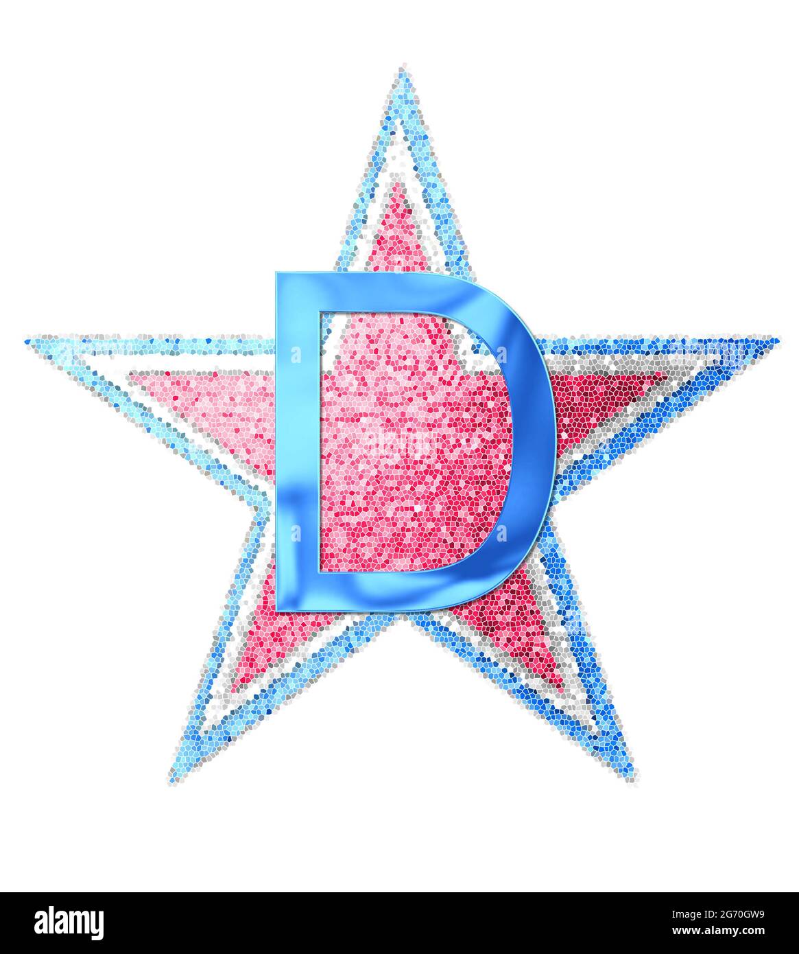 The letter D, in the alphabet set "Red White and Blue" is blue metallic ...