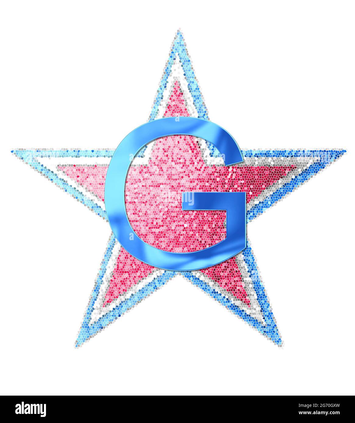 The letter G, in the alphabet set "Red White and Blue" is blue metallic ...