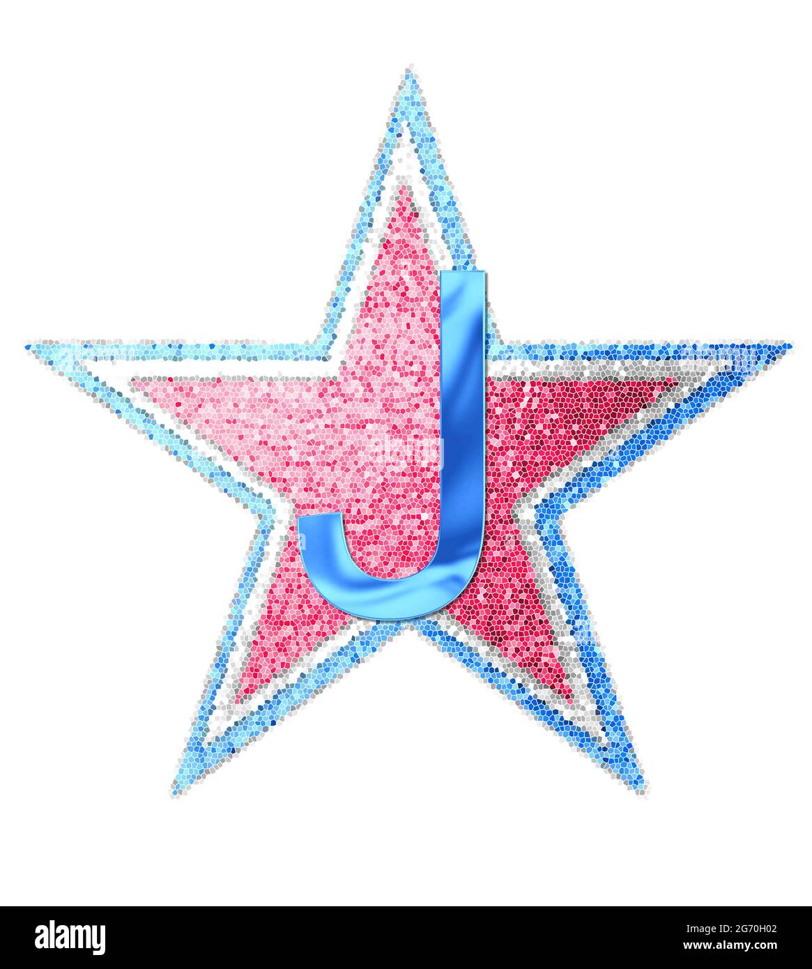 The letter J, in the alphabet set "Red White and Blue" is blue metallic ...