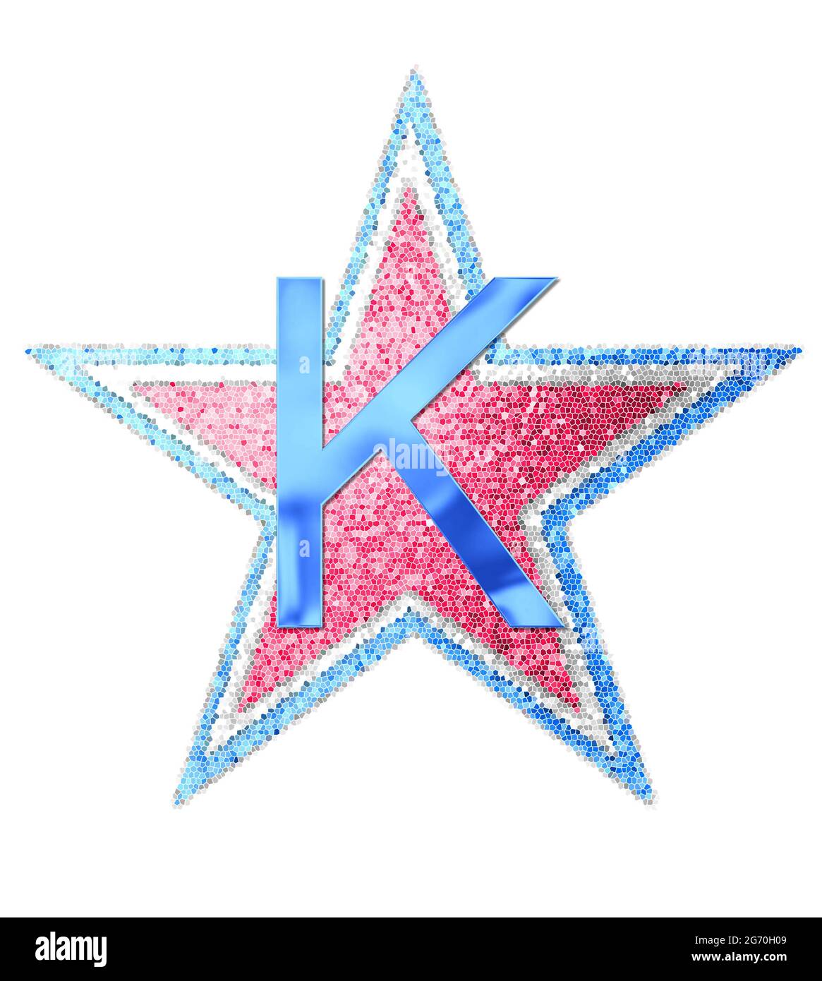 The letterK , in the alphabet set "Red White and Blue" is blue metallic ...