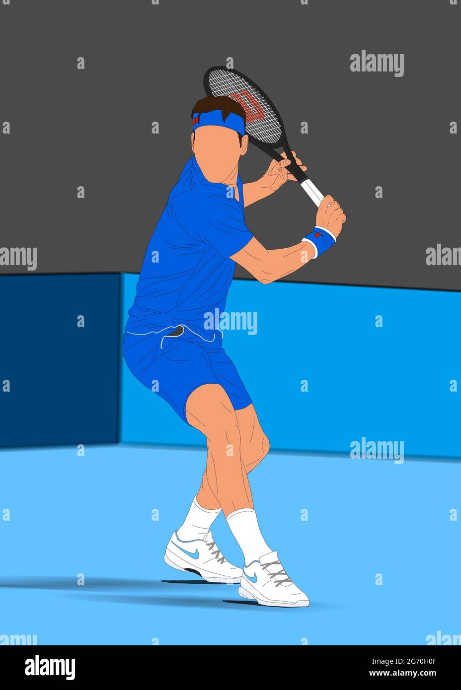 Roger Federer backhand Stock Photo - Alamy