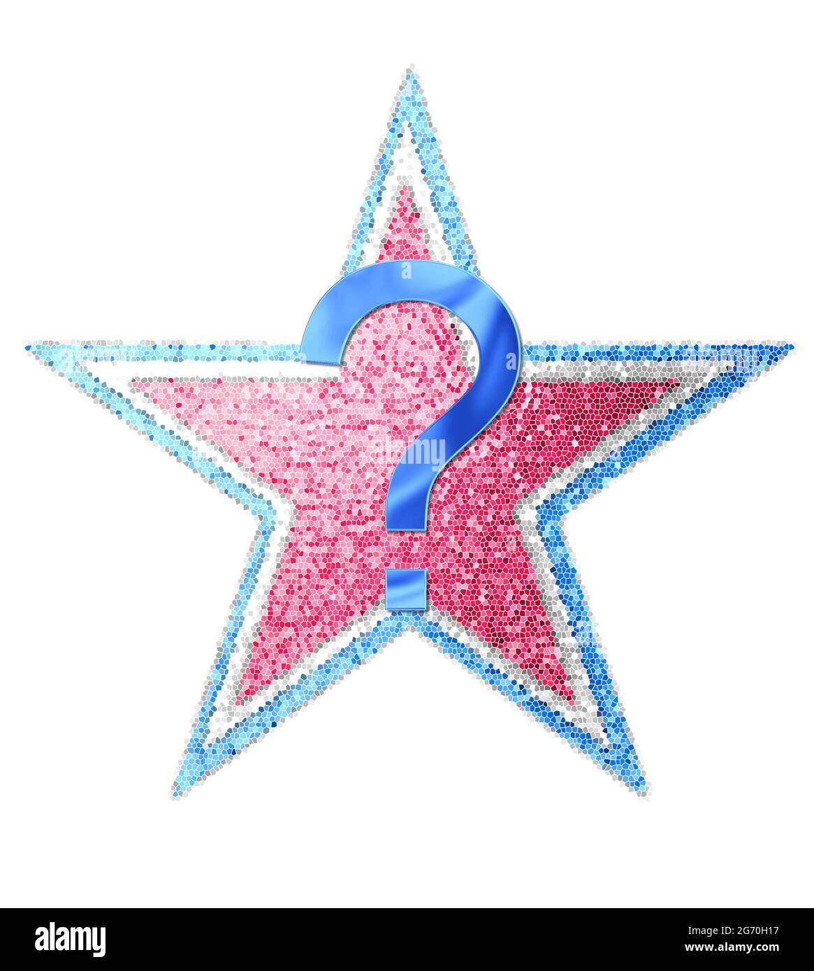 Question mark, in the alphabet set "Red White and Blue" is blue ...