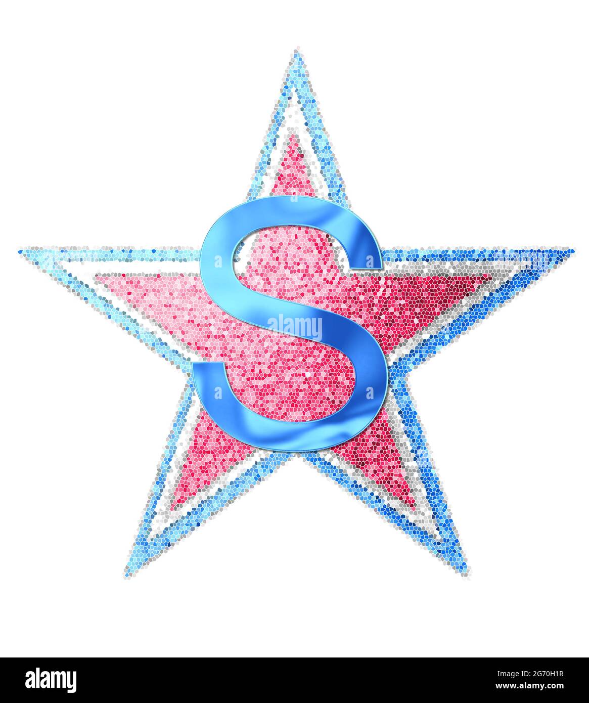 The letter S, in the alphabet set "Red White and Blue" is blue metallic ...