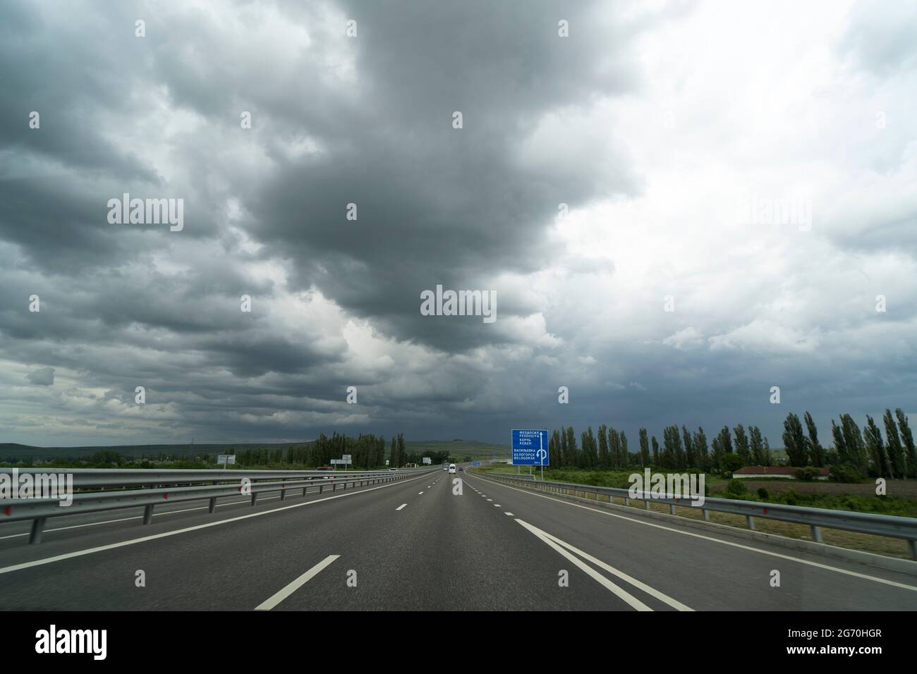 Landscape with a view of the Tavrida highway in the Crimea Stock Photo ...