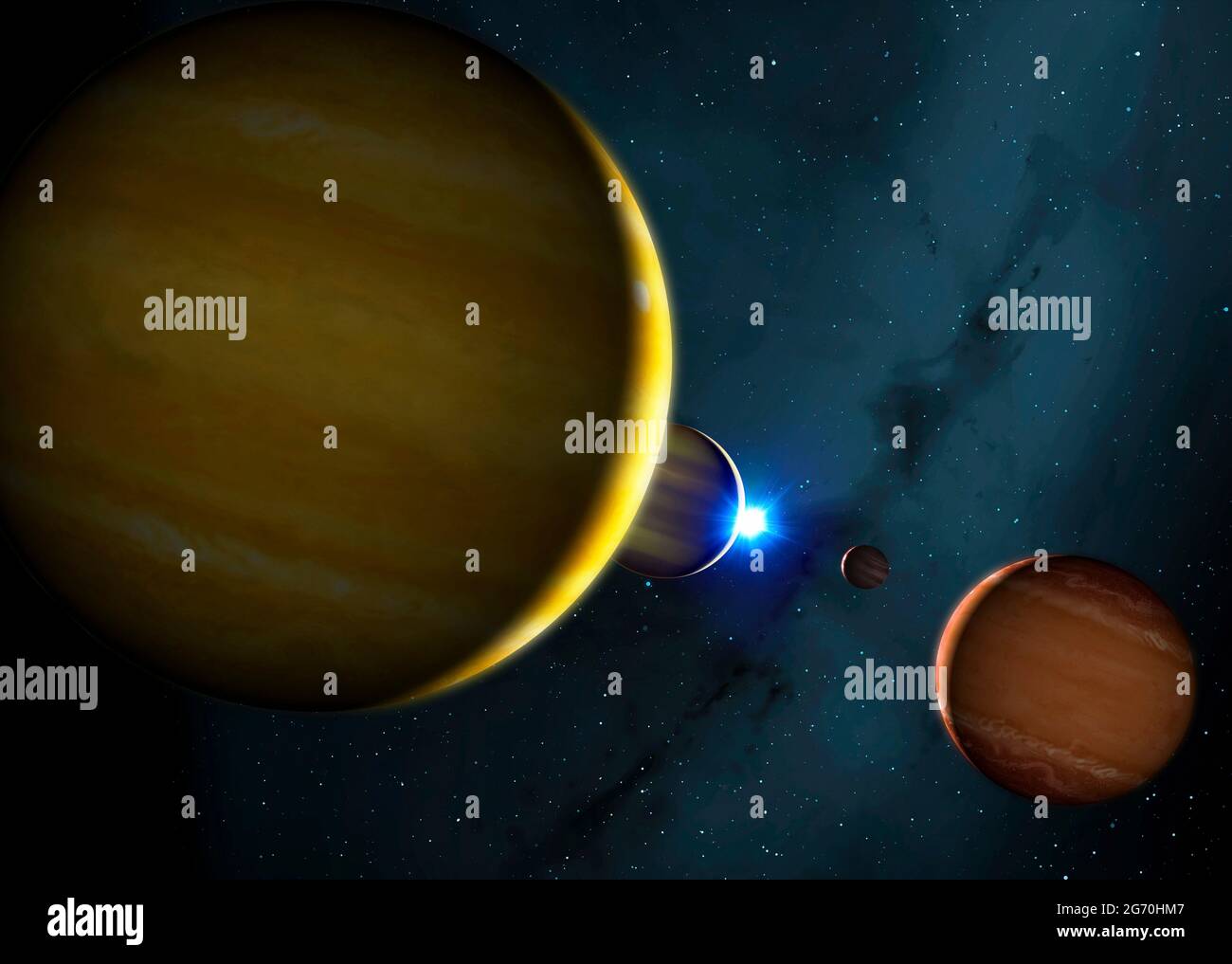 Pinball Planets Around HR 8799 Stock Photo - Alamy