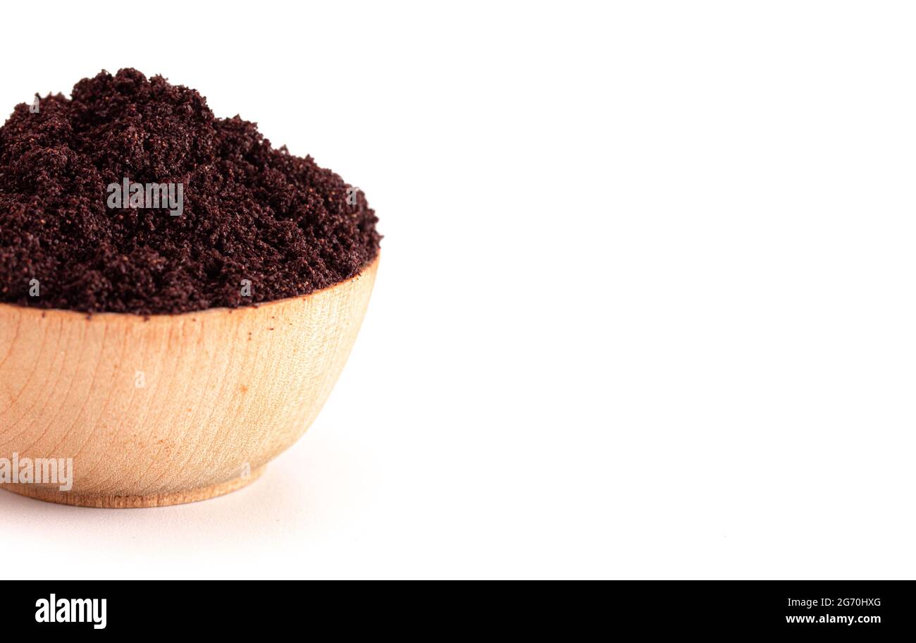 A Bowl Full of Organic Acai Powder a Superfood Isolated on a White ...