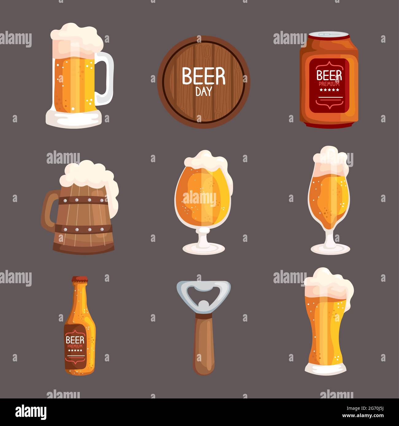 nine beers icons Stock Vector Image & Art - Alamy