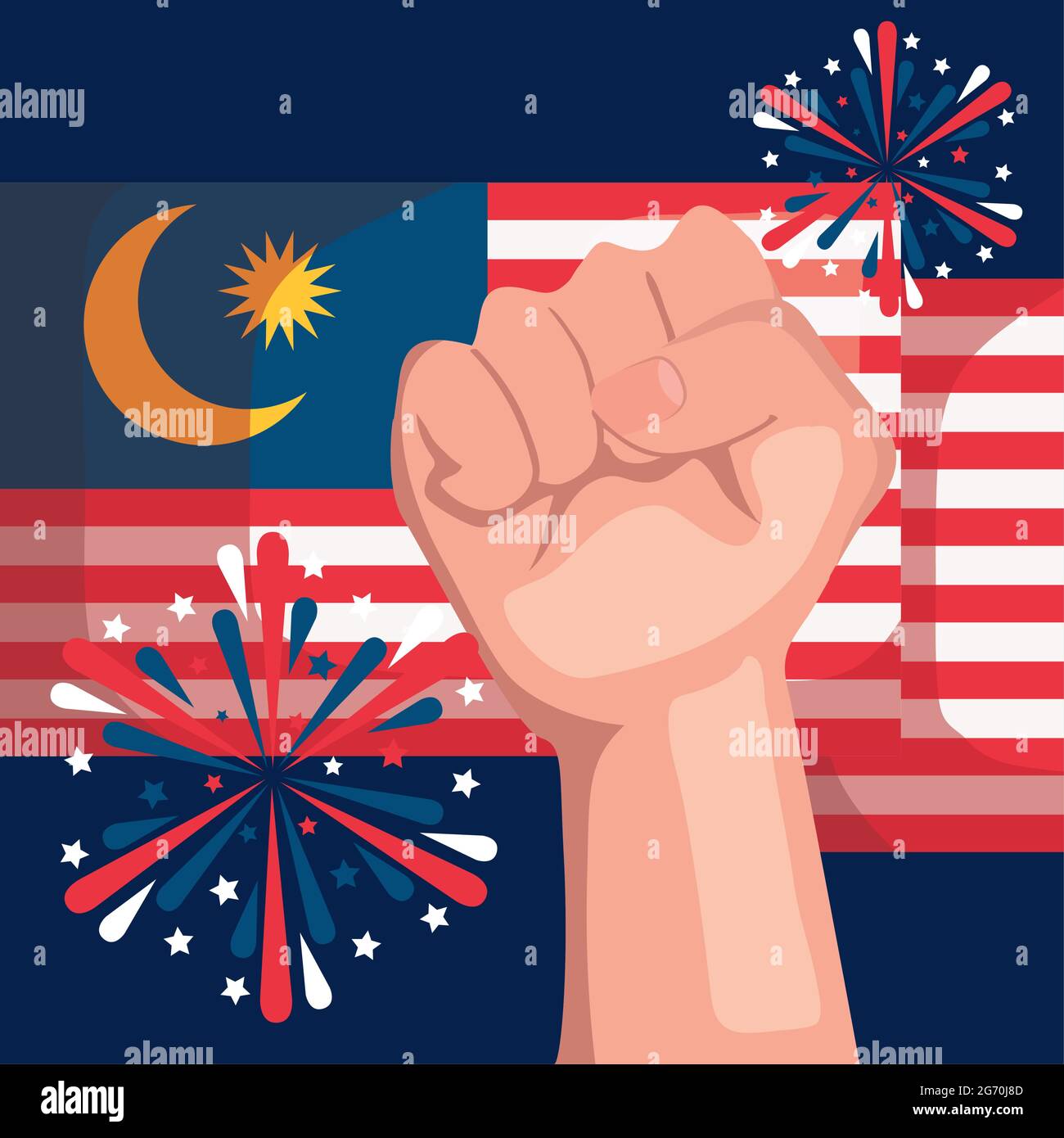 Malaysia hand flag Stock Vector Images - Alamy