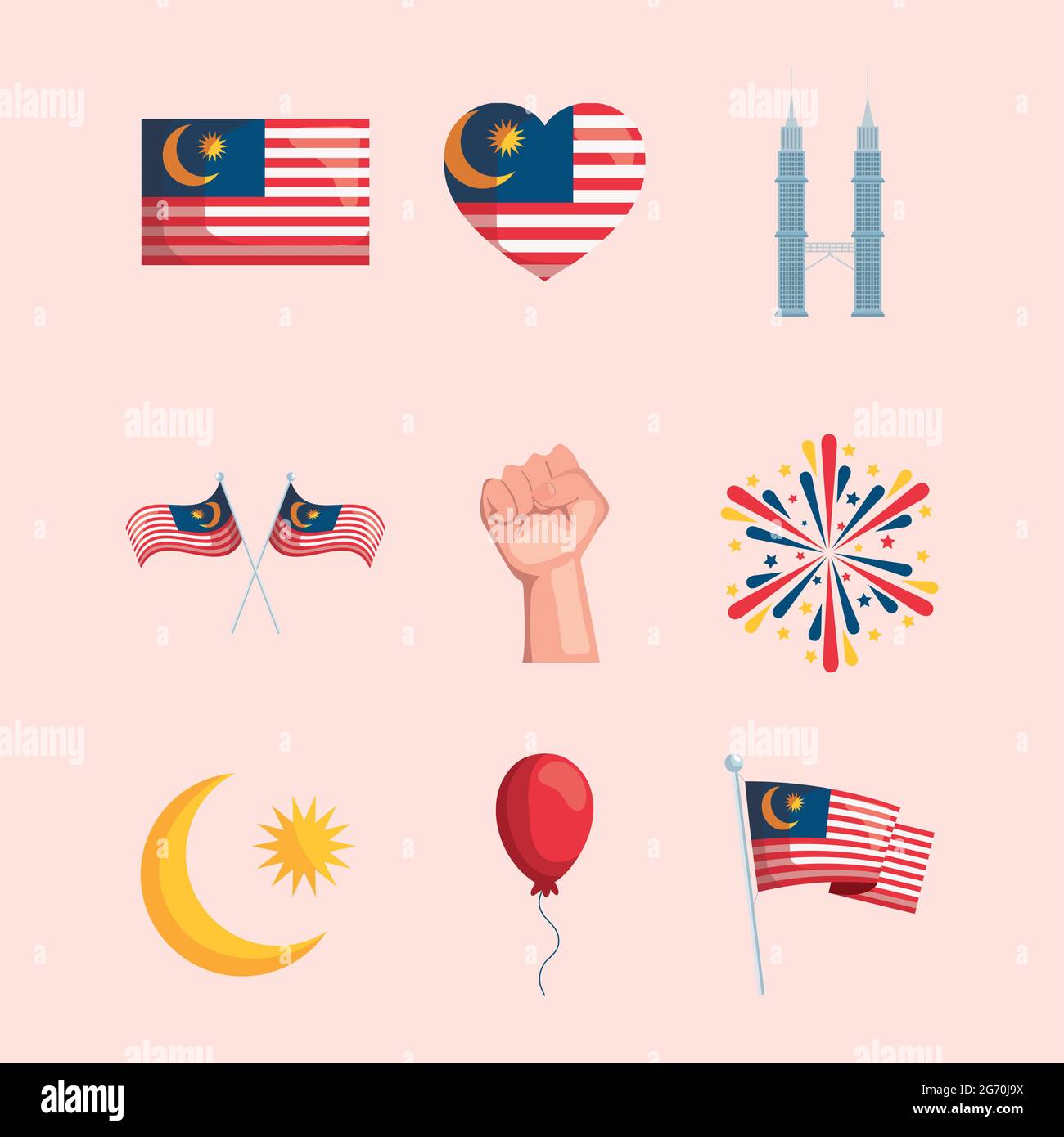 nine merdeka icons Stock Vector Image & Art - Alamy